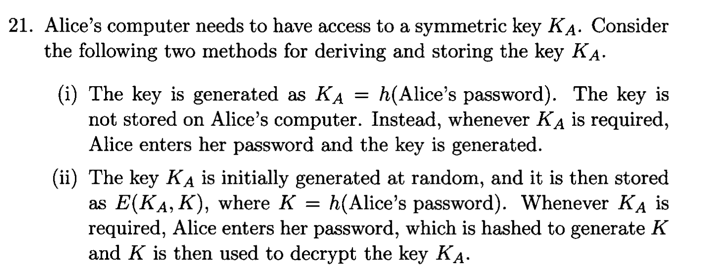 Solved 21. Alice's computer needs to have access to a | Chegg.com