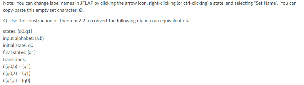 Solved Note: You can change label names in JFLAP by clicking | Chegg.com