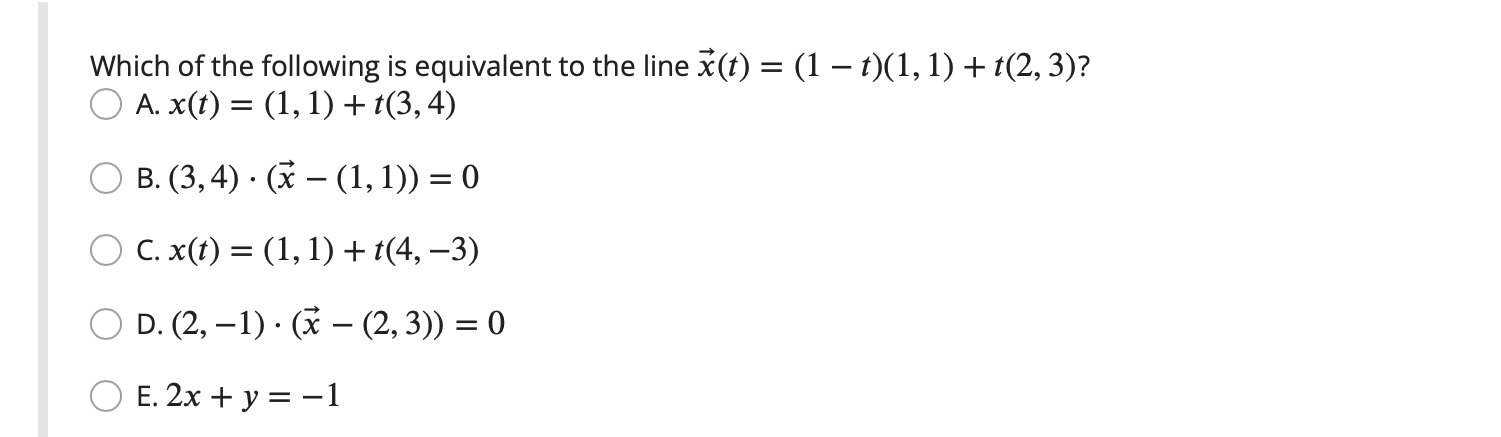 Solved Which of the following is equivalent to the line | Chegg.com