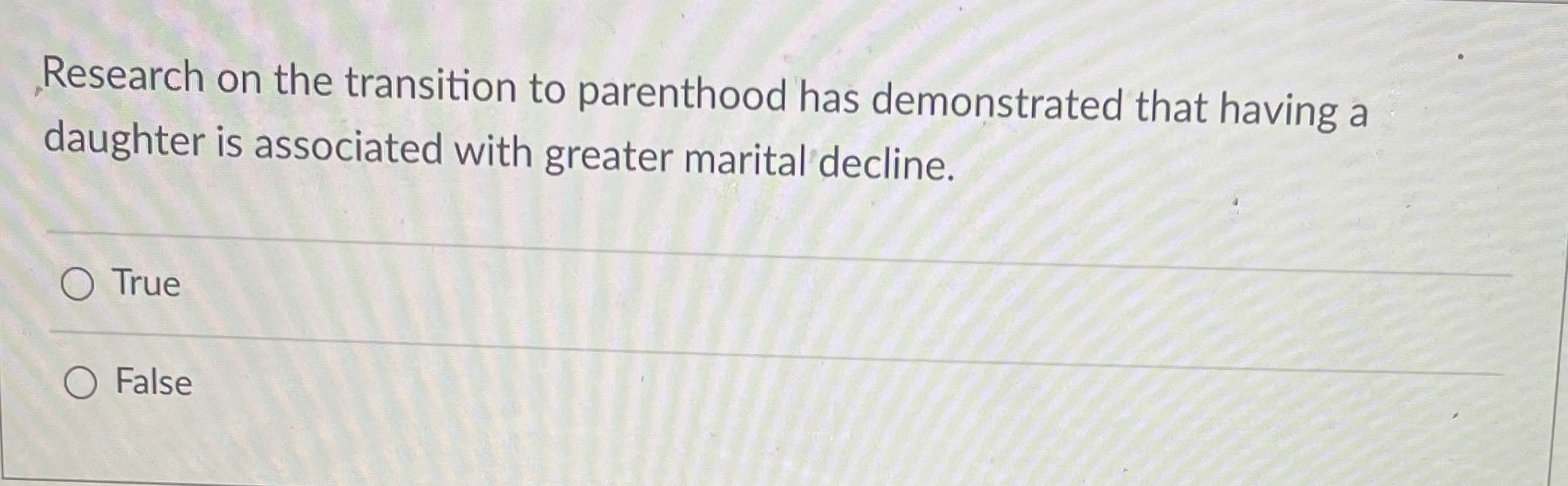 Solved Research on the transition to parenthood has | Chegg.com
