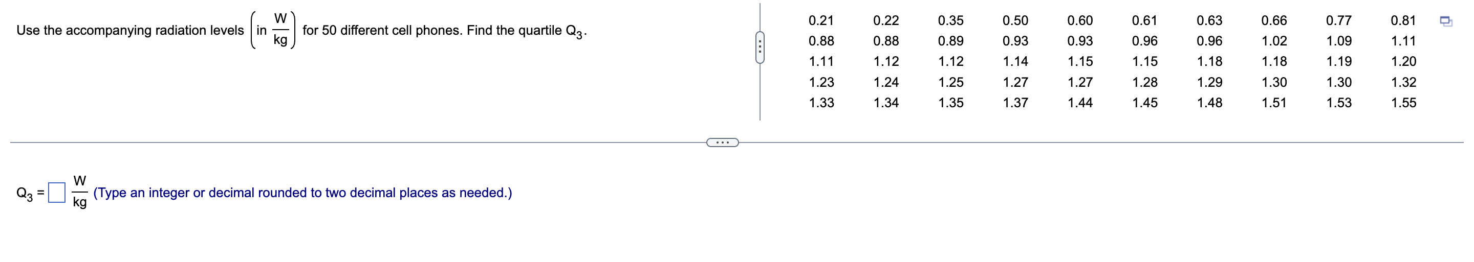 Solved w 0.21 0.22 0.35 0.50 0.60 0.61 0.63 0.77 Use the | Chegg.com