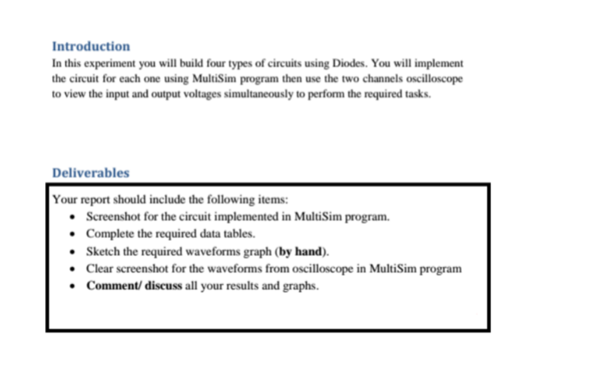 Solved Introduction In this experiment you will build four | Chegg.com