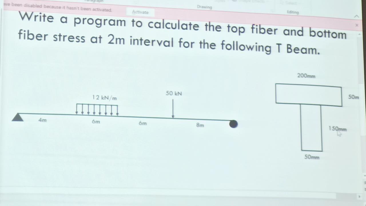 Solved calculate the top fiber and bottom fiber stress at 2 | Chegg.com