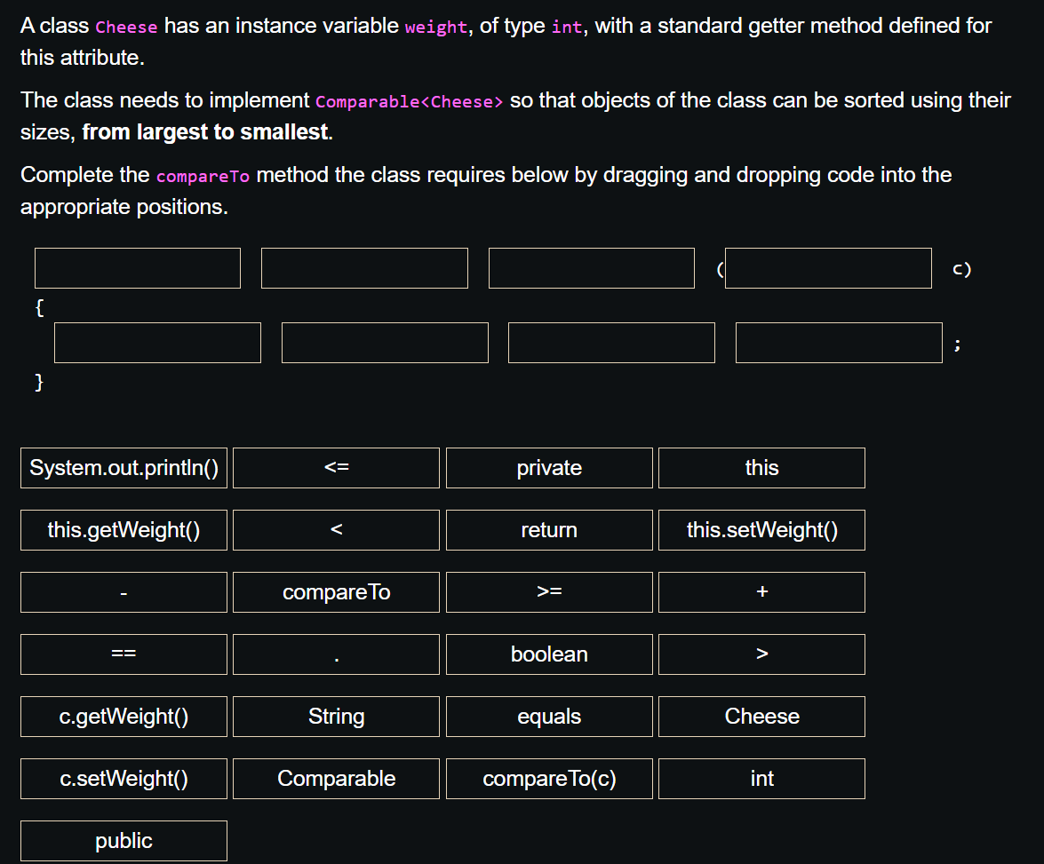 Solved A class Cheese has an instance variable weight, of | Chegg.com