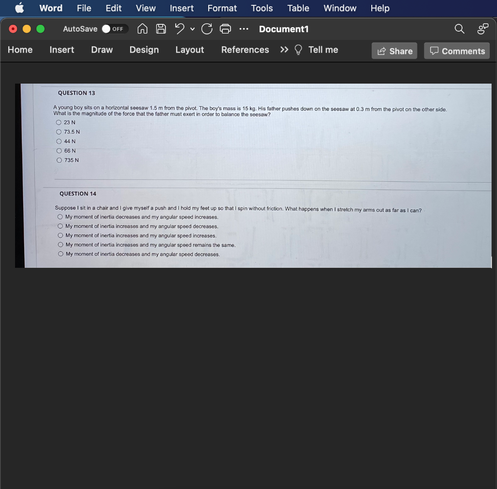 Solved Word File Edit View Insert Format Tools Table Window | Chegg.com