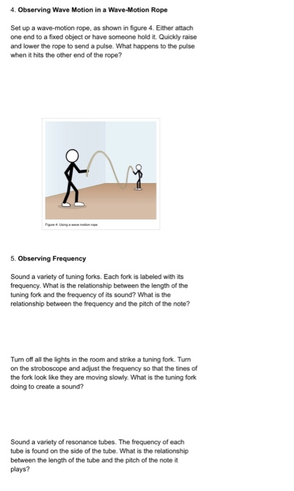 Solved 4. Observing Wave Motion in a Wave-Motion Rope Set up | Chegg.com