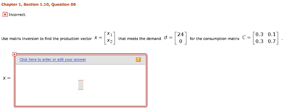 Solved Chapter 1, Section 1.10, Question 06 xIncorrect | Chegg.com