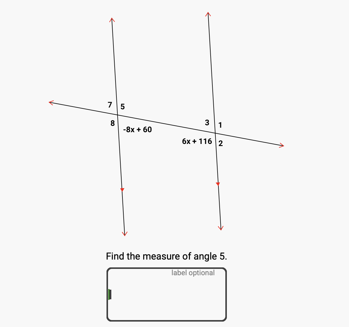 Solved Find the measure of angle 5 . | Chegg.com