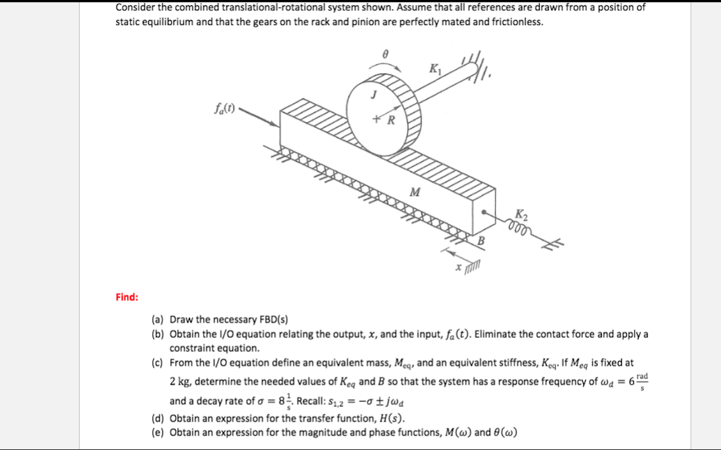 Solved Consider the combined translational-rotational system | Chegg.com