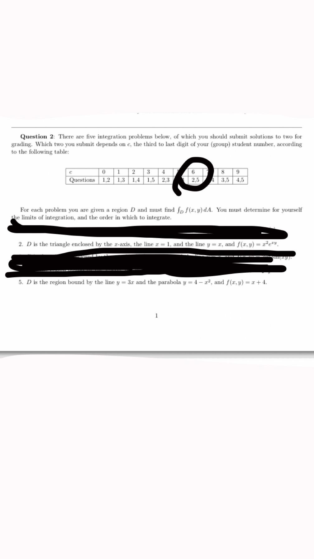 Solved Question 2: There are five integration problems | Chegg.com