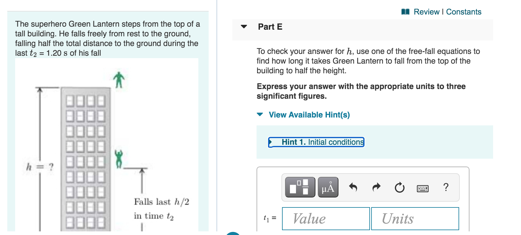 Solved A Review | Constants Part E The superhero Green | Chegg.com