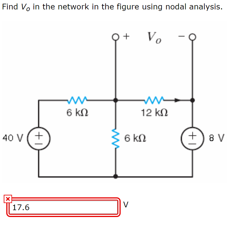 Solved Find Vo in the network in the figure using nodal | Chegg.com