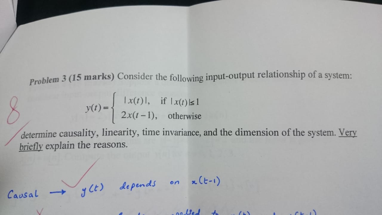 Solved Consider the Inout-Output relationship. Determine | Chegg.com