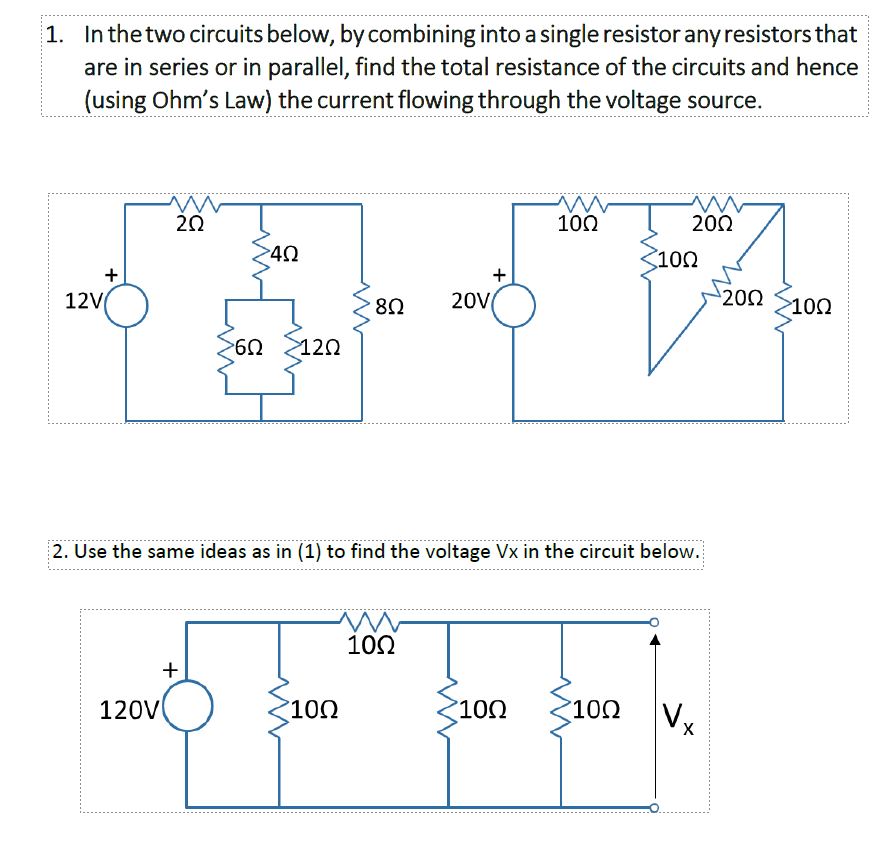 Solved In the two circuits below, by combining into a single | Chegg.com