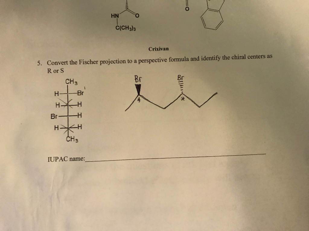 Solved Convert the Fischer projection to a perspective | Chegg.com