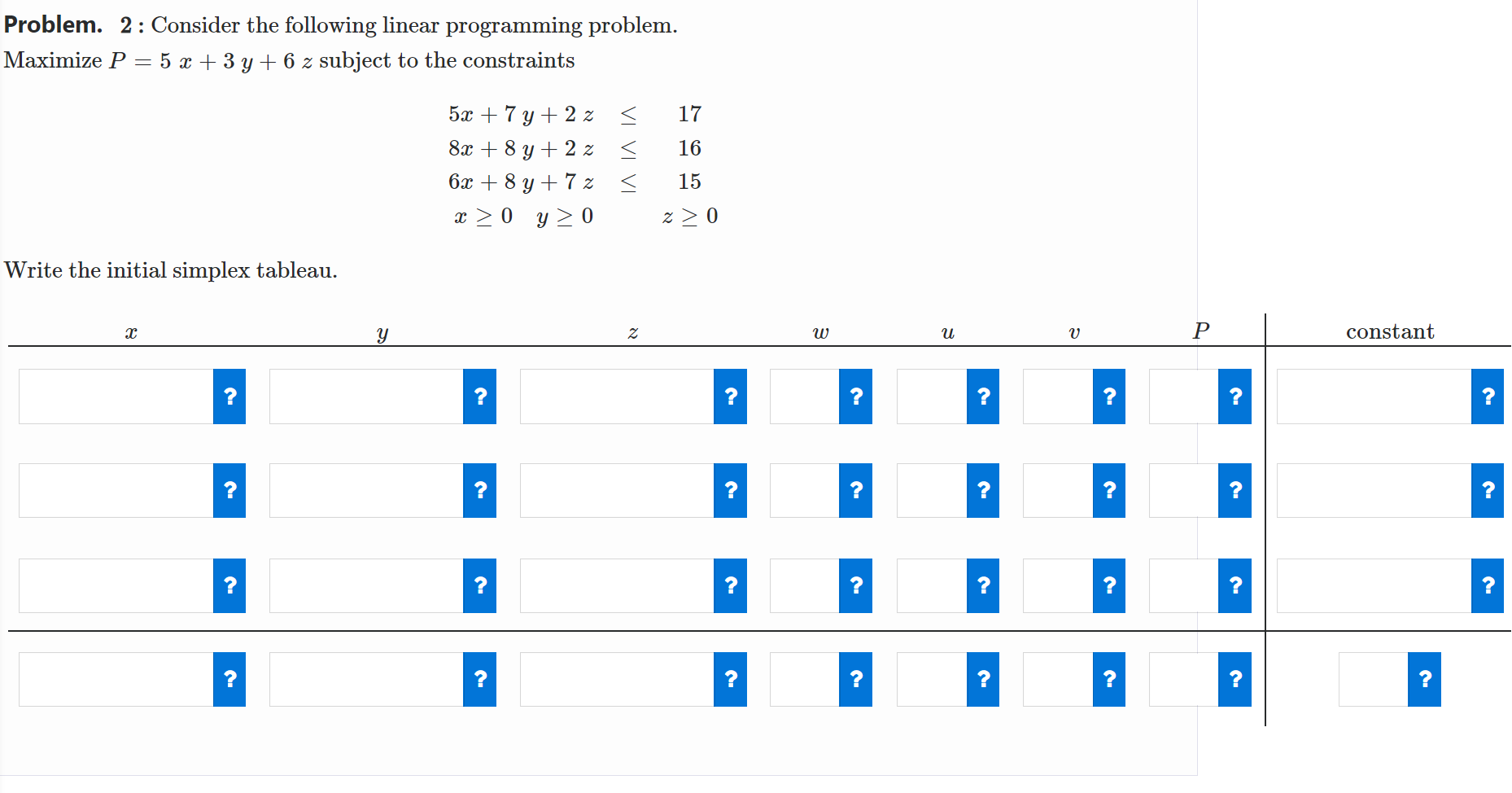 Solved Problem. 2: Consider the following linear programming | Chegg.com