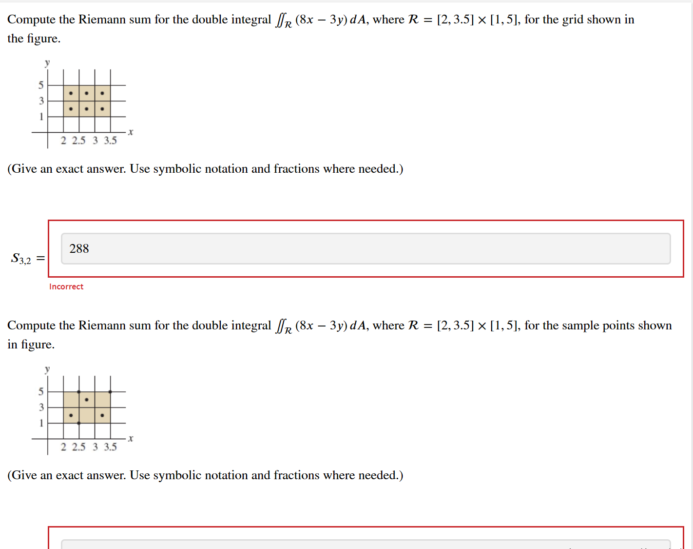 Solved Compute the Riemann sum for the double integral | Chegg.com