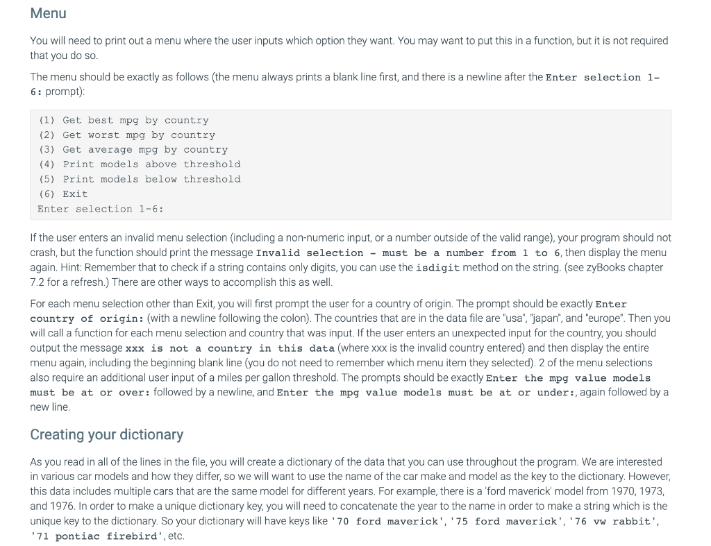 Solved 15.3 SS 22 Project 3: Data analysis - historic mpg of | Chegg.com