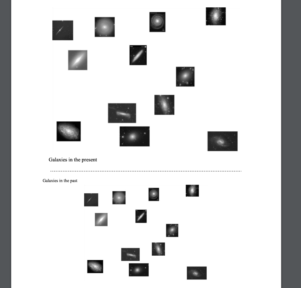 Galaxies in the present Galaxies in the past 2) | Chegg.com