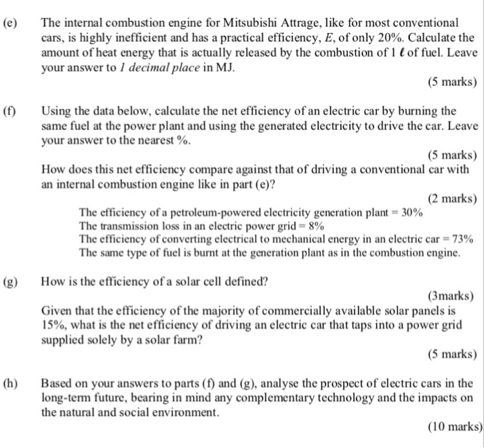 Solved Question 1 In an internal combustion engine of a car, | Chegg.com