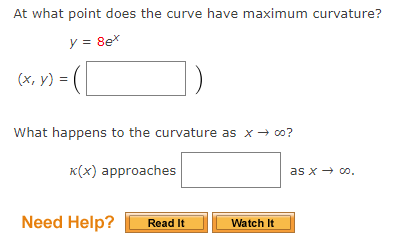 Solved At what point does the curve have maximum curvature? | Chegg.com