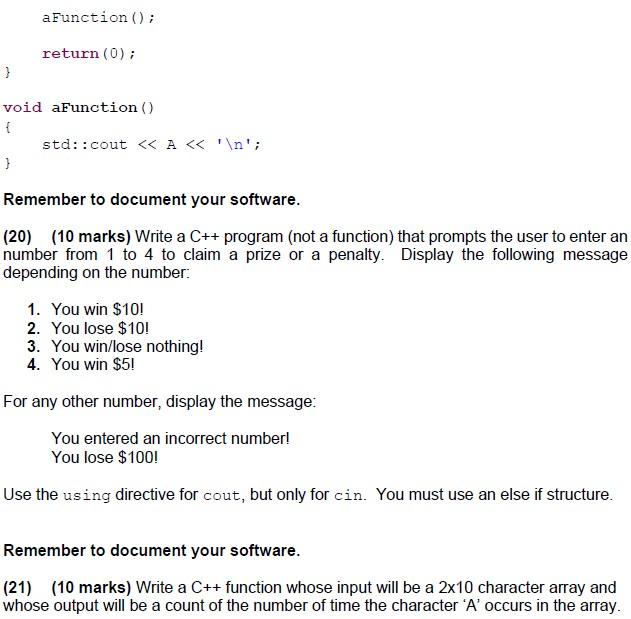 Solved (17) (2 marks) What preprocessor command would you | Chegg.com