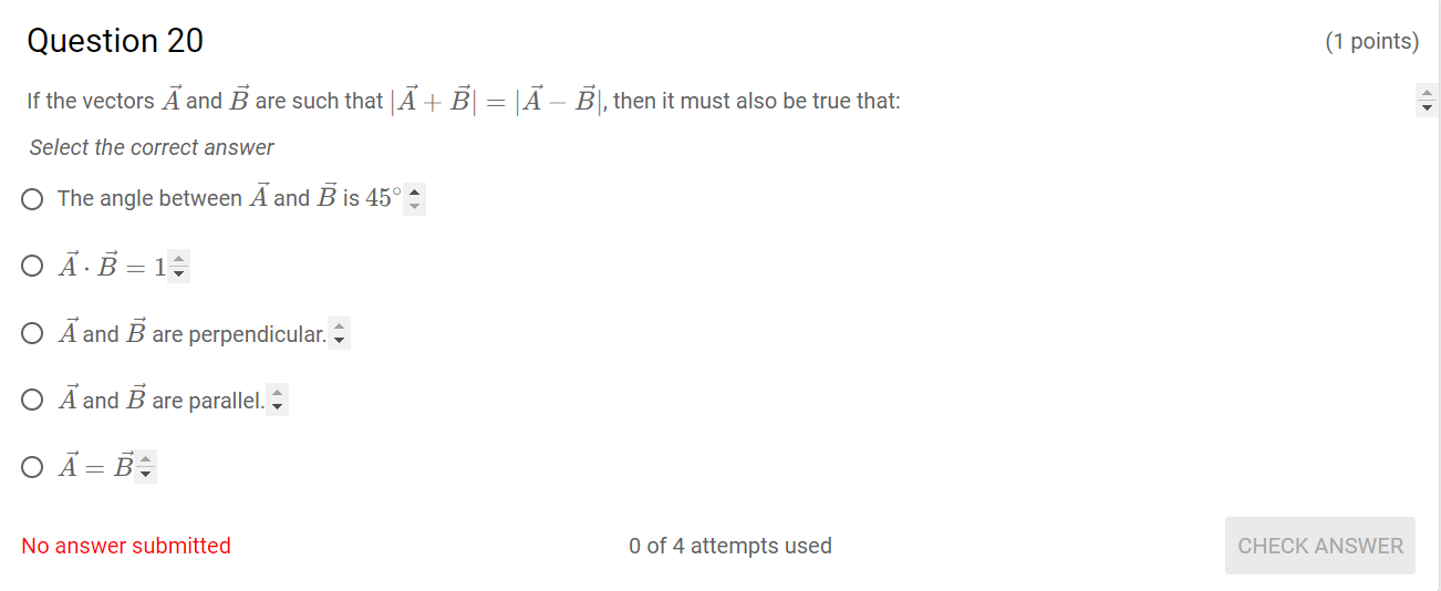 Solved Question 23 (1 points) If the vectors Ā, B, and C are | Chegg.com