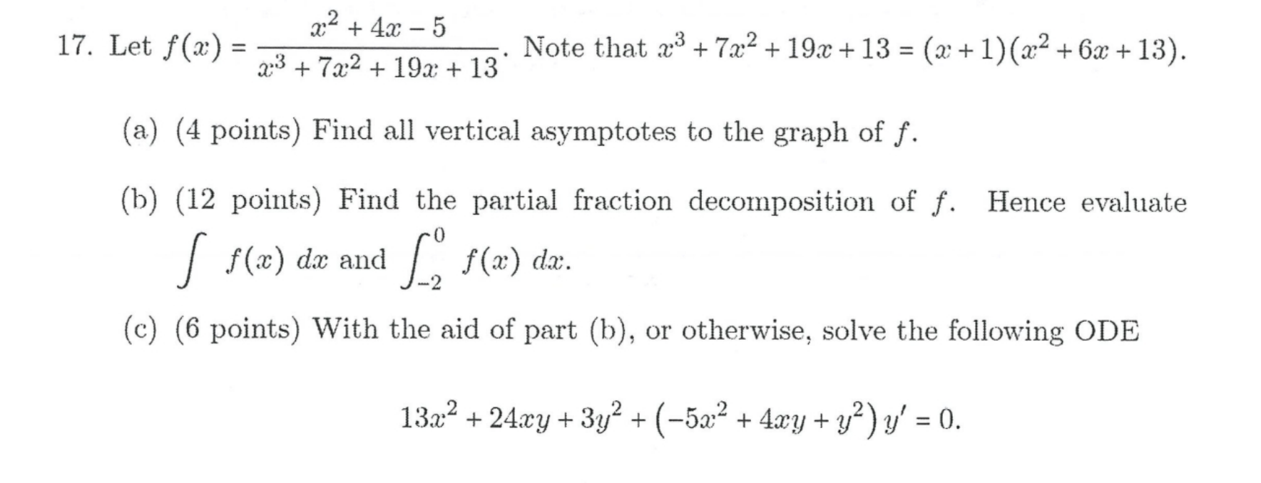 Solved Let f(x)=x2+4x-5x3+7x2+19x+13. ﻿Note that | Chegg.com