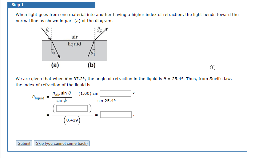 Solved Step 1 When light goes from one material into another | Chegg.com