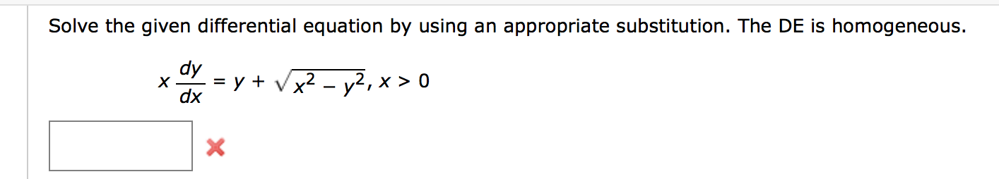 Solved Solve the given differential equation by using an | Chegg.com