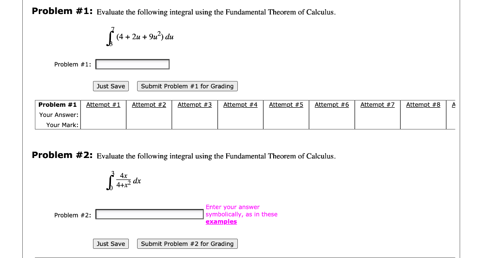 Solved Problem #1: Evaluate the following integral using the | Chegg.com