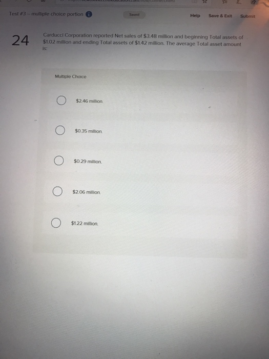 Solved Saved Help Save & Exit Submit Carducci Corporation | Chegg.com