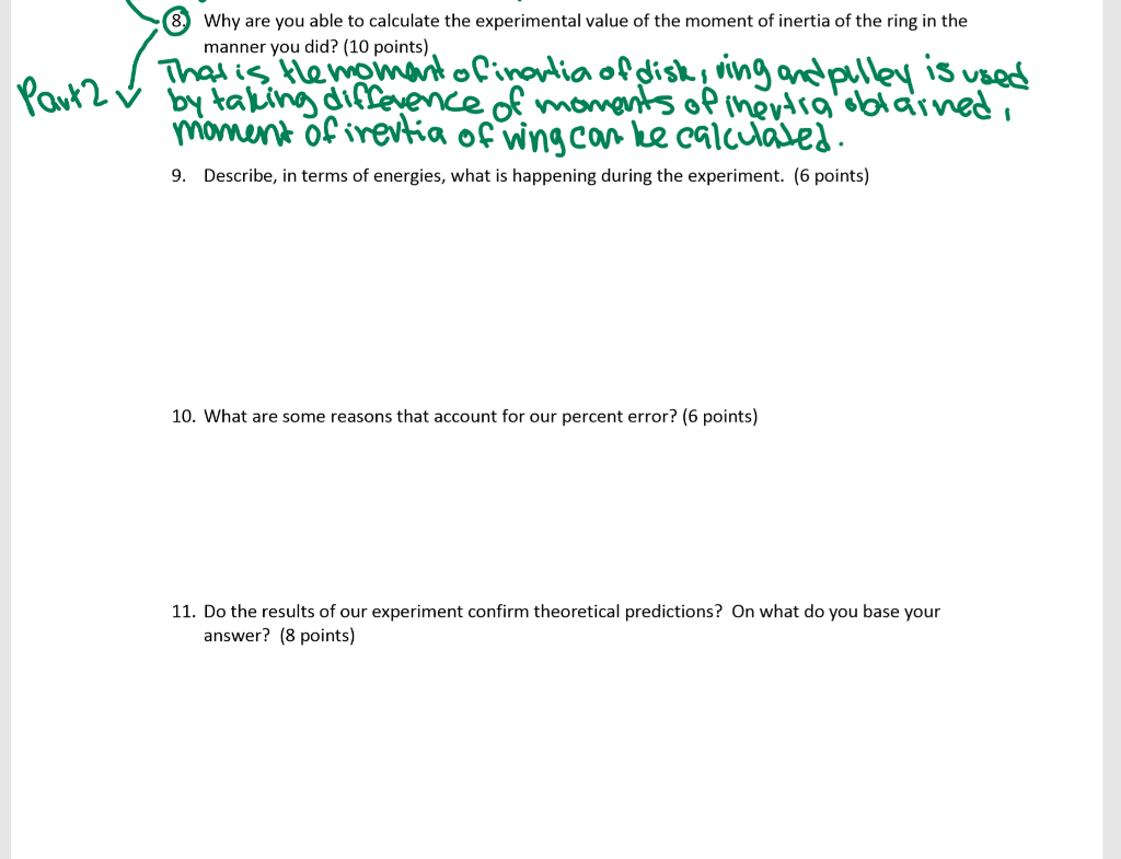 Solved Analysis of Rotational Inertia Lab 3. Calculate the | Chegg.com