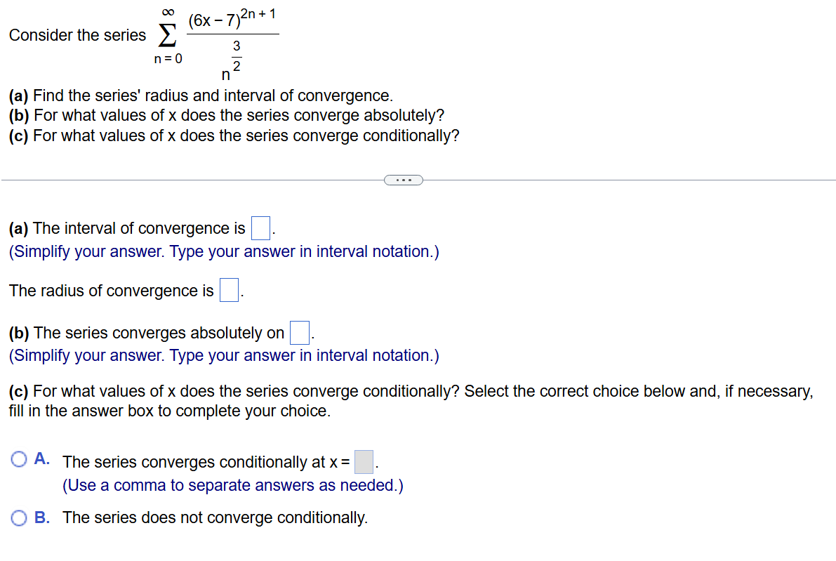 Solved Consider the series \( \sum_{n=0}^{\infty} \frac{(6 | Chegg.com