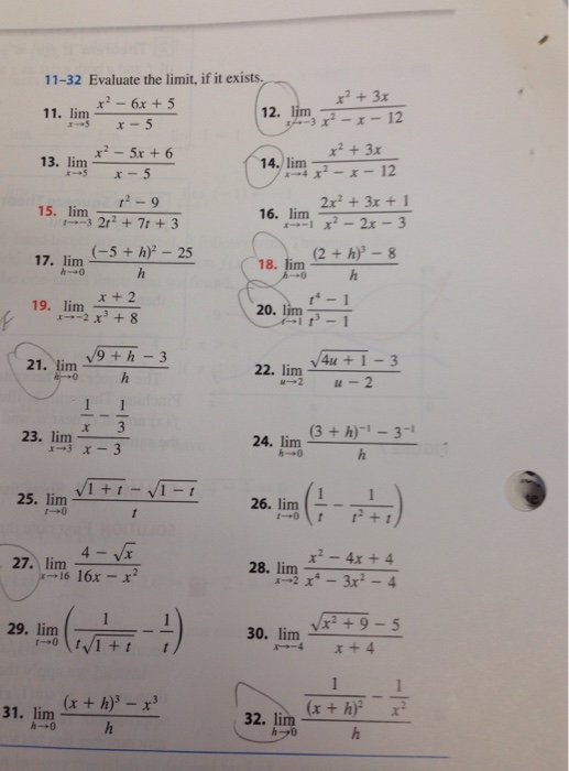 Solved 11-32 Evaluate the limit, if it exists 11. lim6r +5 | Chegg.com