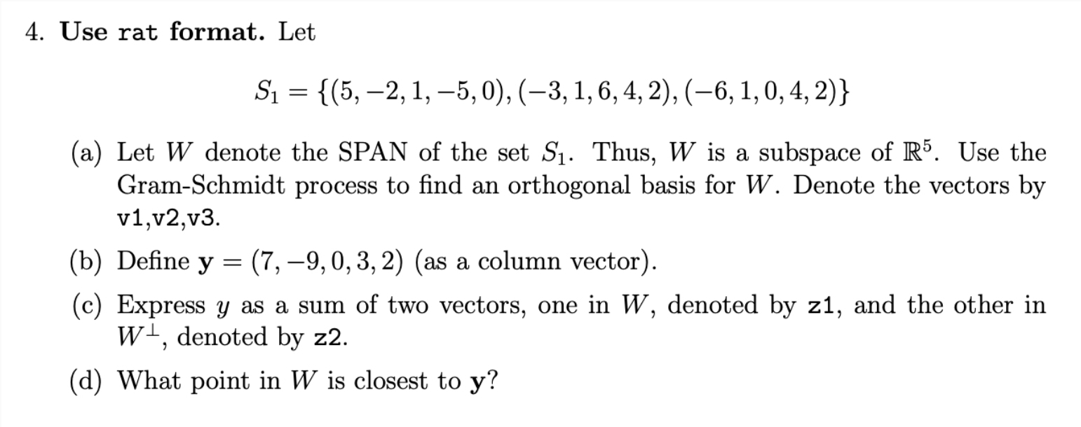 Solved Use MATLAB format to answer the following questions. | Chegg.com