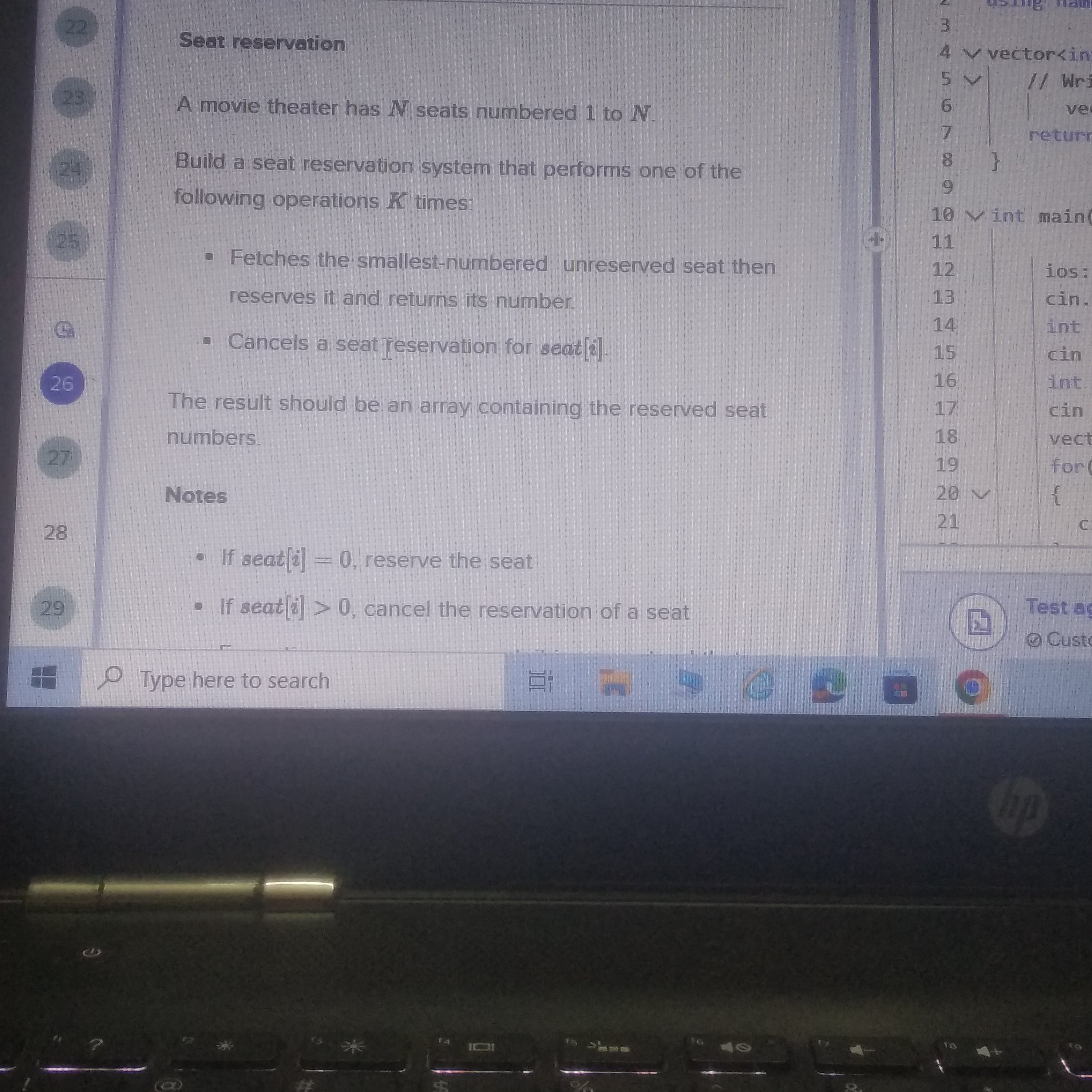 Solved Seat reservationA movie theater has N ﻿seats numbered | Chegg.com