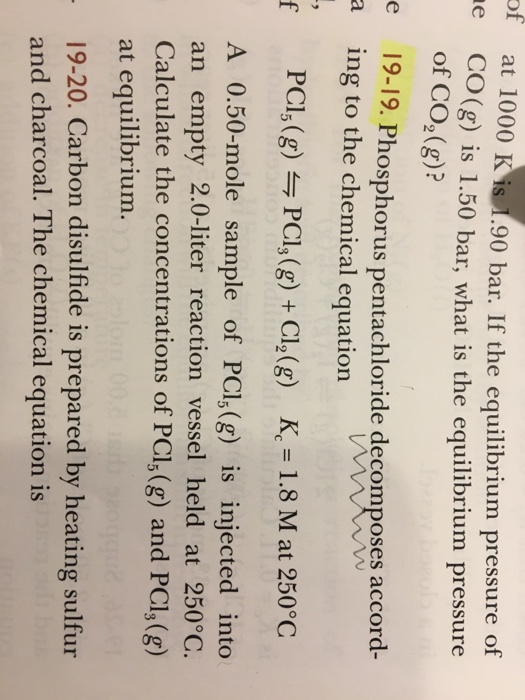 Solved Phosphorus pentachloride decomposes according to the | Chegg.com
