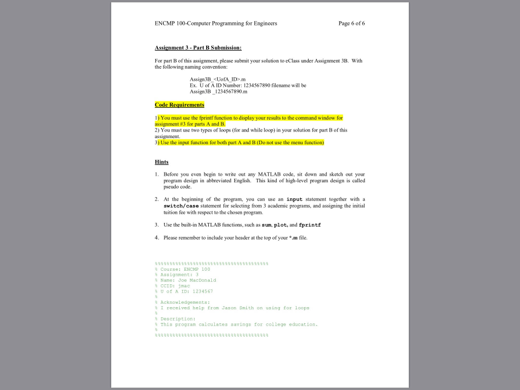Solved ENCMP 100-Computer Programming for Engineers Page 1 | Chegg.com