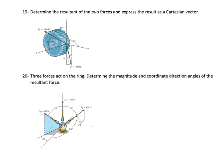 Solved 19- Determine the resultant of the two forces and | Chegg.com