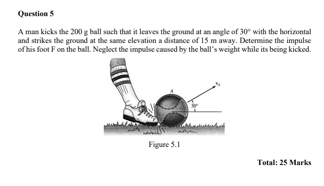 Solved Question 5 A man kicks the 200 g ball such that it | Chegg.com
