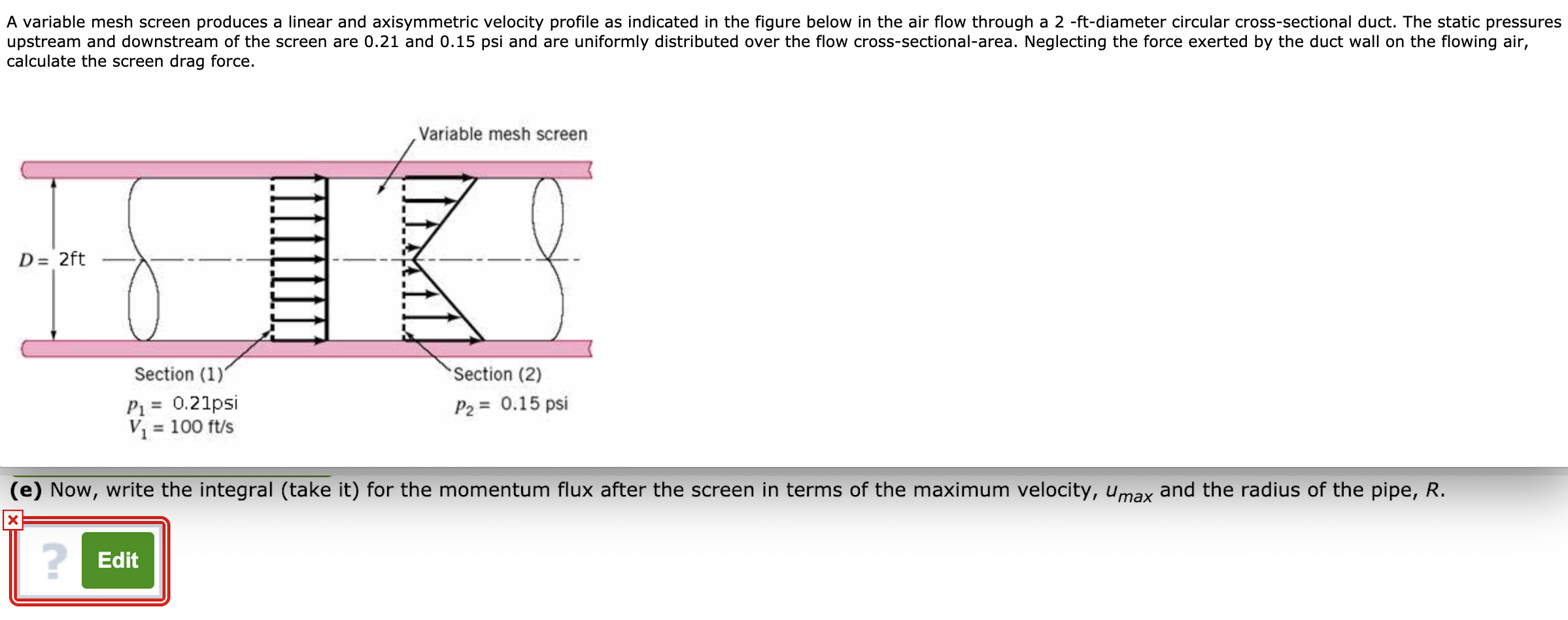 Solved A variable mesh screen produces a linear and | Chegg.com