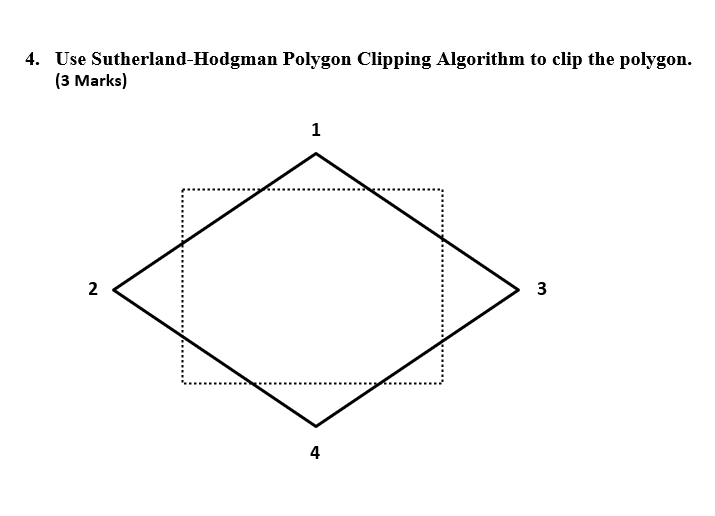 Solved 4 Use Sutherland Hodgman Polygon Clipping Algorithm 9902