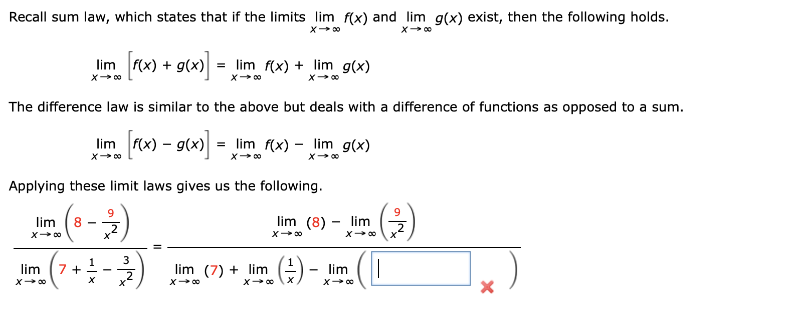 Solved Recall sum law, which states that if the limits | Chegg.com