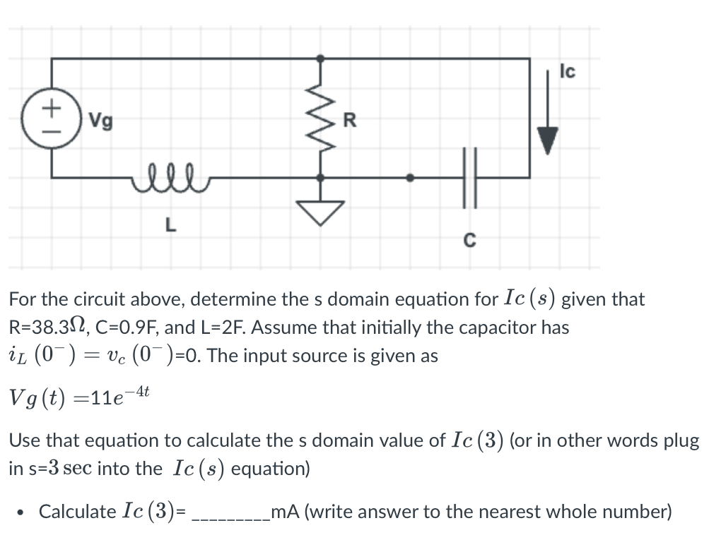 Solved For the circuit above, determine the s domain | Chegg.com