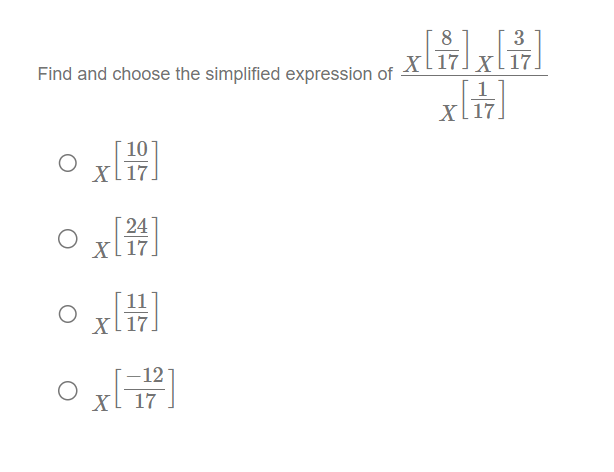 Solved Find and choose the simplified expression of | Chegg.com