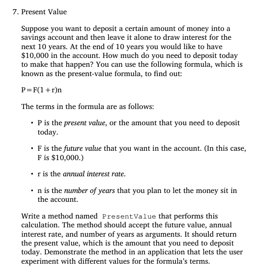 Solved Starting out with visual C#, Chapter 6, Problem 7 has | Chegg.com