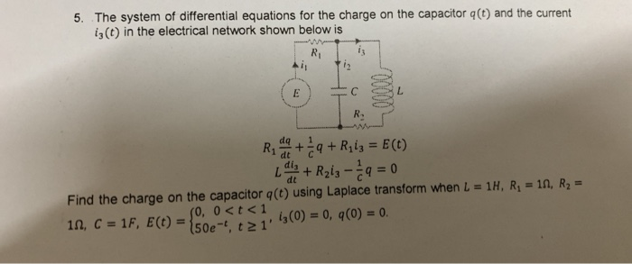 Solved The system of differential equations for the charge | Chegg.com