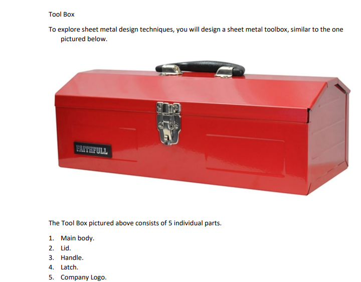 Solved Tool Box To explore sheet metal design techniques, | Chegg.com