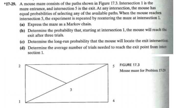 17-29. A mouse maze consists of the paths shown in | Chegg.com